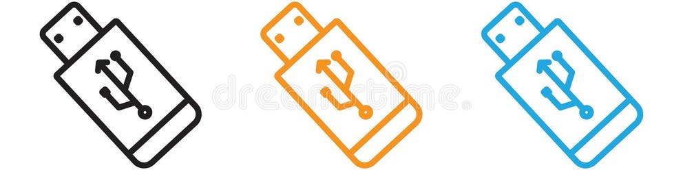 Usb Stick Vector Logo Set Collection for Web App Ui Stock Vector ...