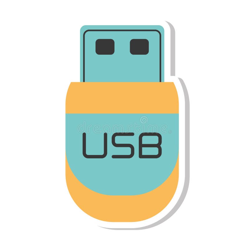 Usb Storage Device Isolated Icon Stock Vector - Illustration of icon ...