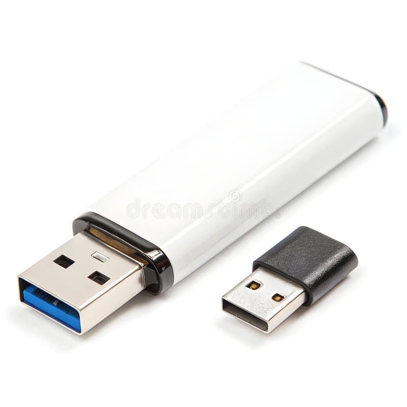 USB Storage Drive Isolated on White Background Stock Illustration ...