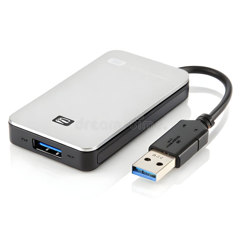 USB Storage Drive Isolated on White Background Stock Illustration ...