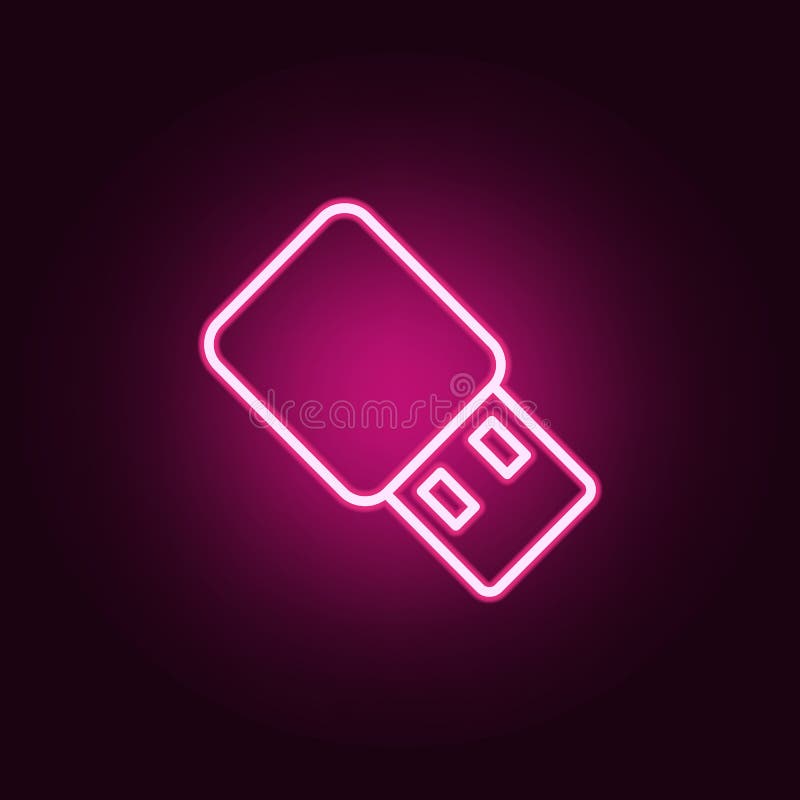 USB Storage Icon. Elements of Web in Neon Style Icons Stock ...