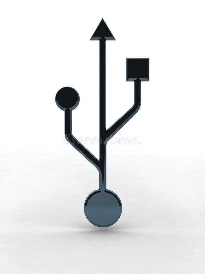 Usb symbol 3d illustration stock illustration. Illustration of network ...