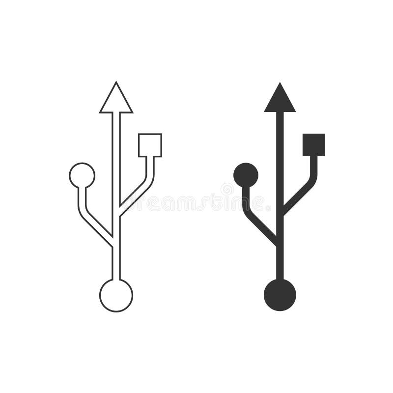 Usb Port Icon. Mini-usb. Vector Illustration, Flat Design Stock ...