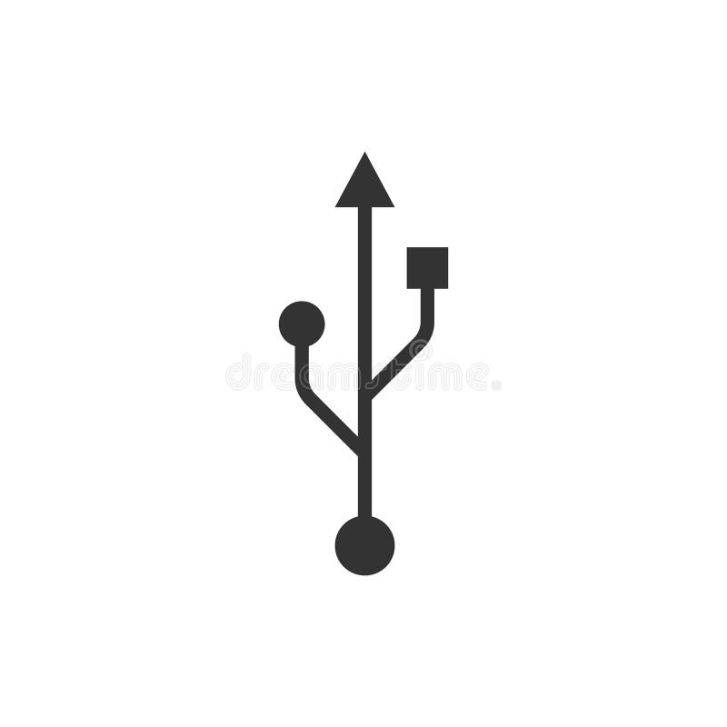 USB Symbol, Icon. Vector Illustration, Flat Design Stock Illustration ...
