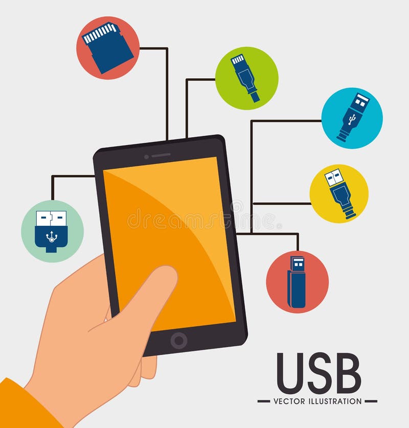 USB technology connection stock illustration. Illustration of ...