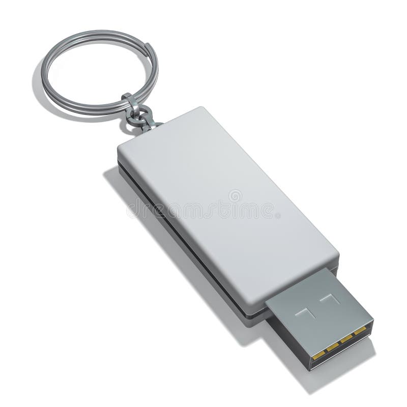 USB Thumb Drive Isolated on a White Background. 3D Stock Illustration ...
