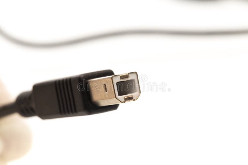 USB Type B Connector Isolated on White Background Stock Image - Image ...