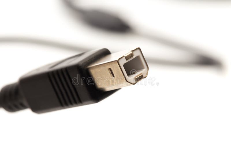 USB Type B Connector Isolated on White Background Stock Photo - Image ...