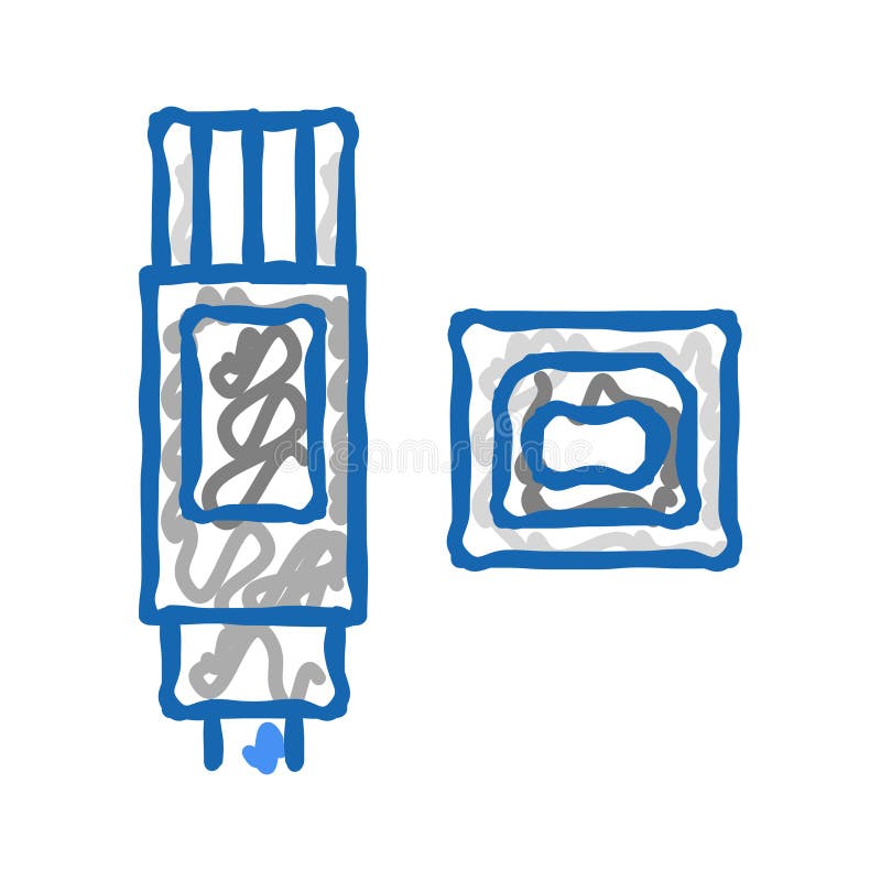 Usb Type B Icon Doodle Illustration Stock Illustration - Illustration ...