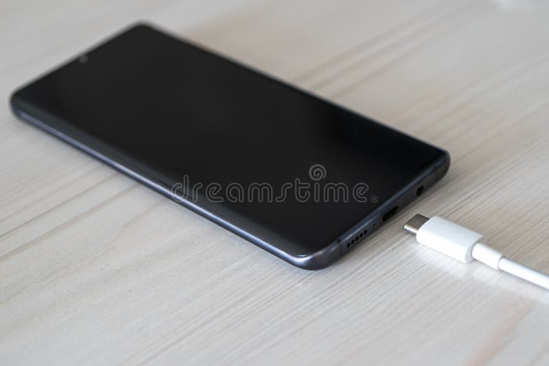 USB Type C Cable Charger and Port of Phone Stock Image - Image of ...