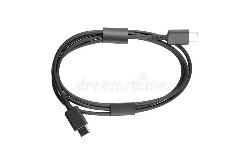 USB Type C Cable Isolated on White Background. Stock Photo - Image of ...