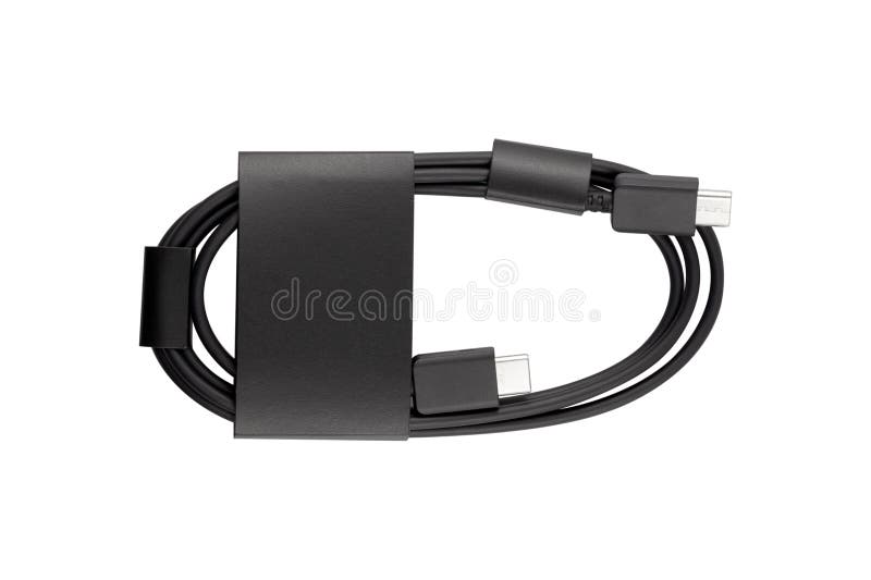 USB Type C Cable Isolated on White Background. Stock Photo - Image of ...