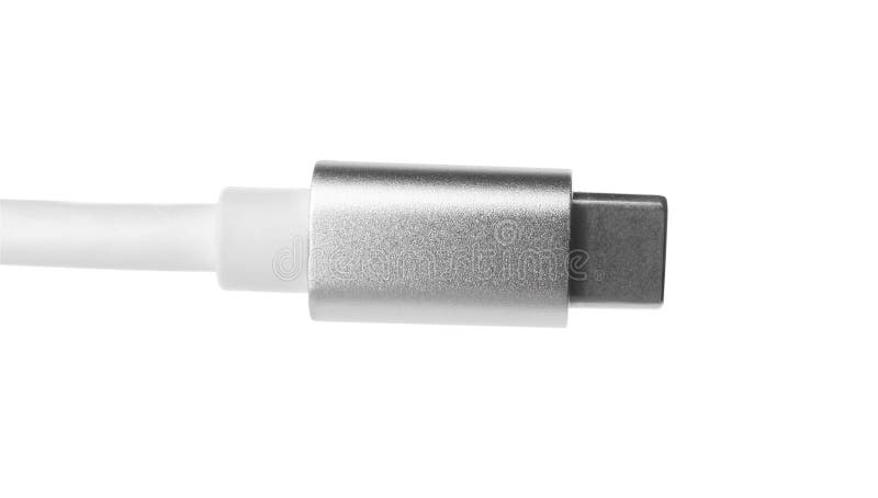 USB Type C Cable Isolated on White. Modern Technology Stock Image ...