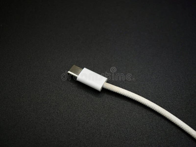 USB Type-C Cable with a Sleek, Compact Connector Captured in Macro ...