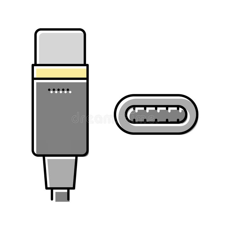 Usb Type C Color Icon Vector Illustration Stock Vector - Illustration ...