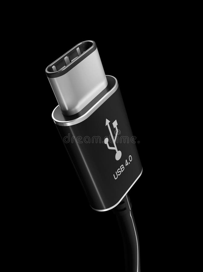 USB Type C or USB 4 Connector Cable Line Art 3d Illustration Stock ...