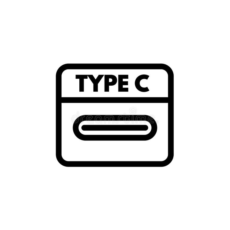 USB Type C Connector Designation - Vector Icon Stock Vector ...