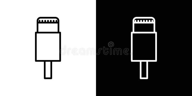 USB Type C Icon Vector Set on White Background Stock Vector ...