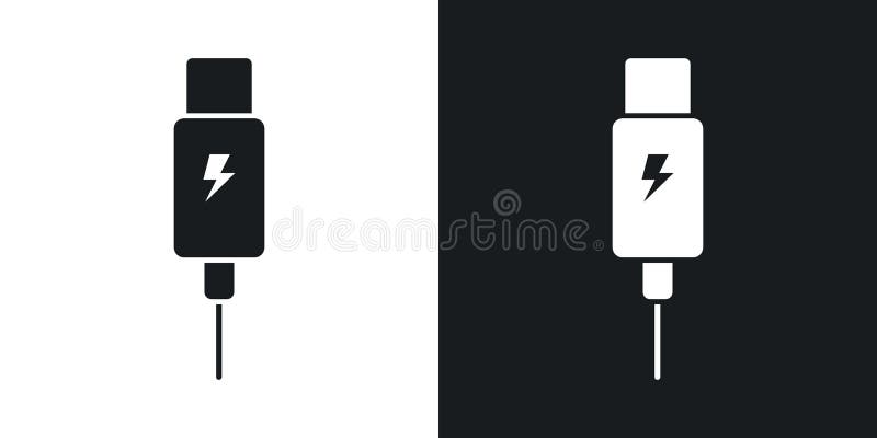 USB Type C Icon Vector Set on White Background Stock Illustration ...
