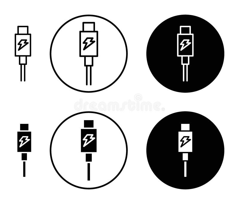 USB Type C Icon Vector Set on White Background Stock Vector ...