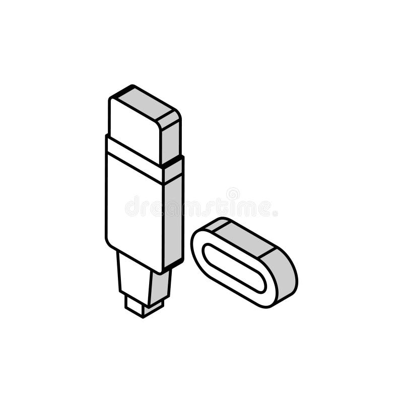 Usb Type C Isometric Icon Vector Illustration Stock Vector ...