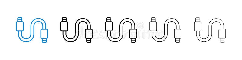 USB Type C Line Icon Isolated on White Background Stock Vector ...