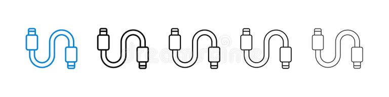USB Type C Line Icon Isolated on White Background Stock Vector ...