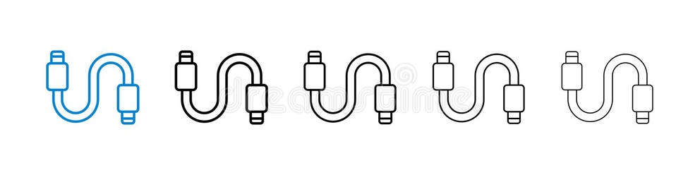USB Type C Line Icon Isolated on White Background Stock Vector ...