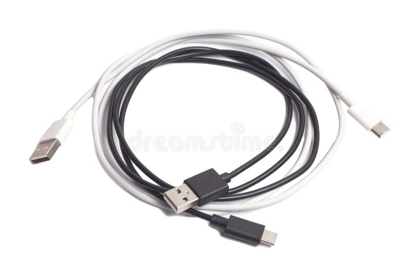 USB type C port cables stock photo. Image of white, connector - 292756016