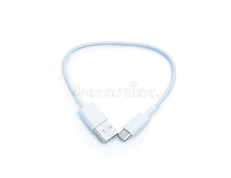 USB Type-C To USB Type-a Cable Isolated in White Stock Image - Image of ...