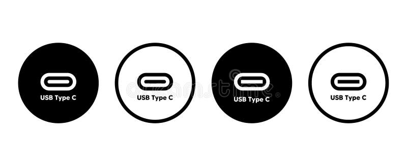 Usb Type C Vector Icon Set. Usb Disk Simbol Stock Vector - Illustration ...