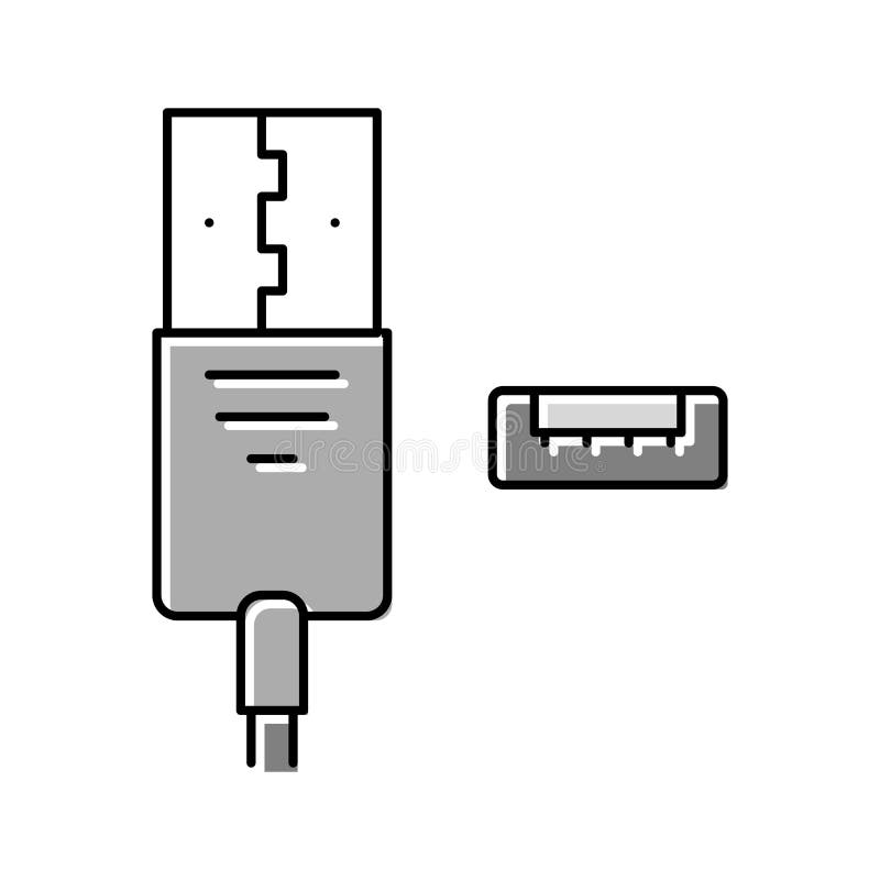 Usb Type a Color Icon Vector Illustration Stock Vector - Illustration ...