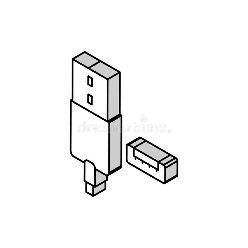 Usb Type a Isometric Icon Vector Illustration Stock Vector ...