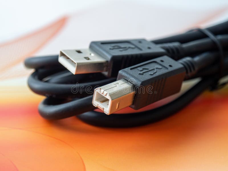 USB a-Type Male To USB B-Type Male Cable Stock Photo - Image of ...