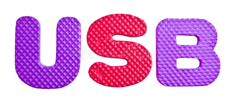 Usb - U S B - Rubbish Letters Stock Photo - Image of purple, style ...