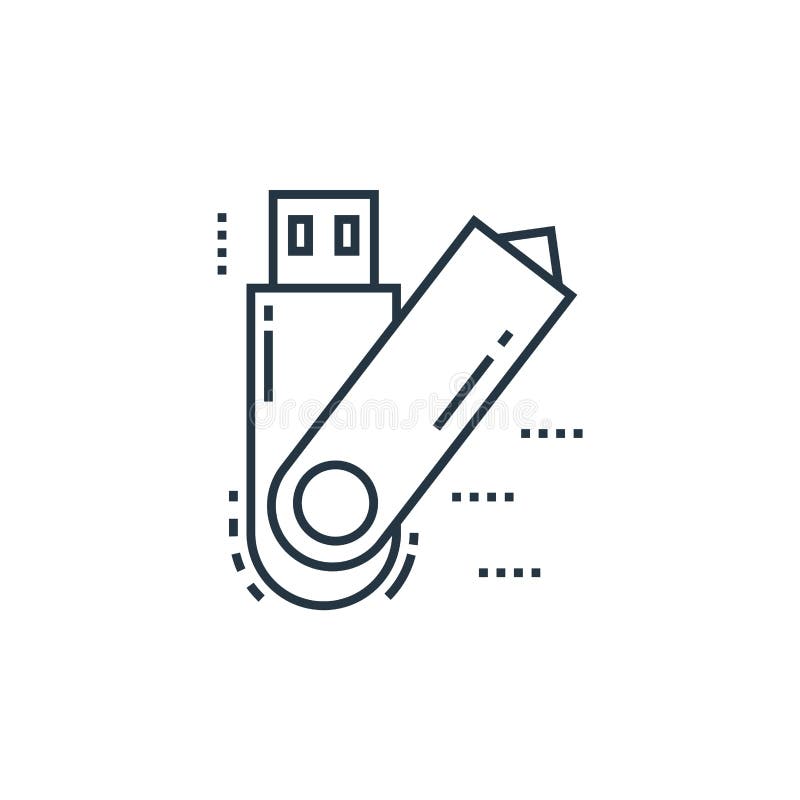 Usb Vector Icon Isolated on White Background. Outline, Thin Line Usb ...