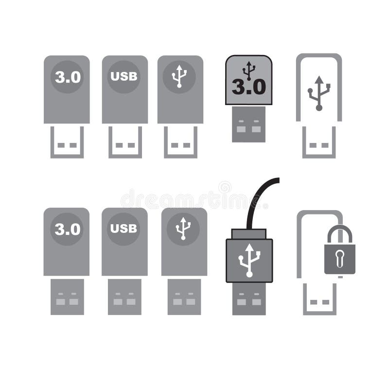 Usb vector set stock vector. Illustration of computer - 43827018