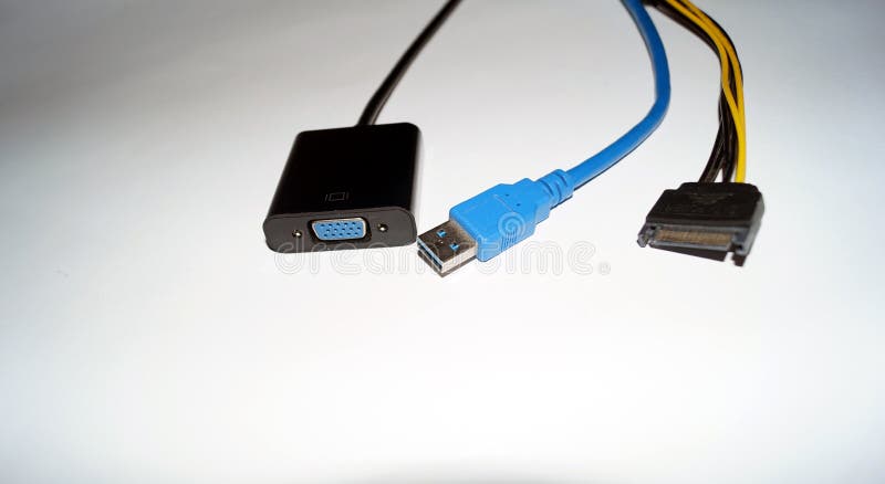 Usb, and Vga Cable I Magnify Stock Photo - Image of cables, graphics ...