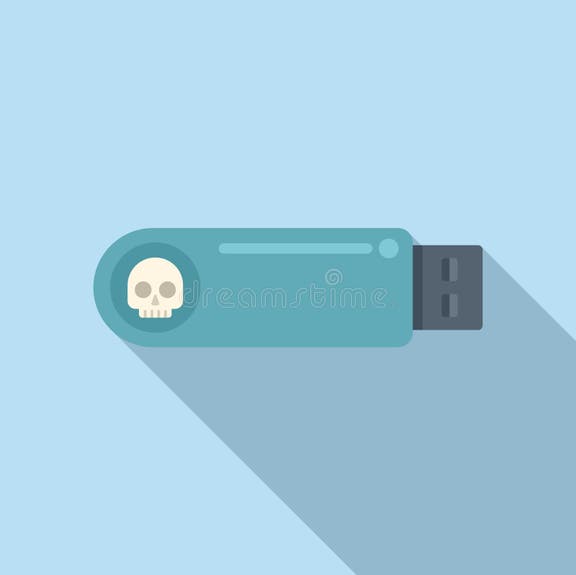 Usb Virus Data Icon Flat Vector. Hacker Error Stock Vector ...