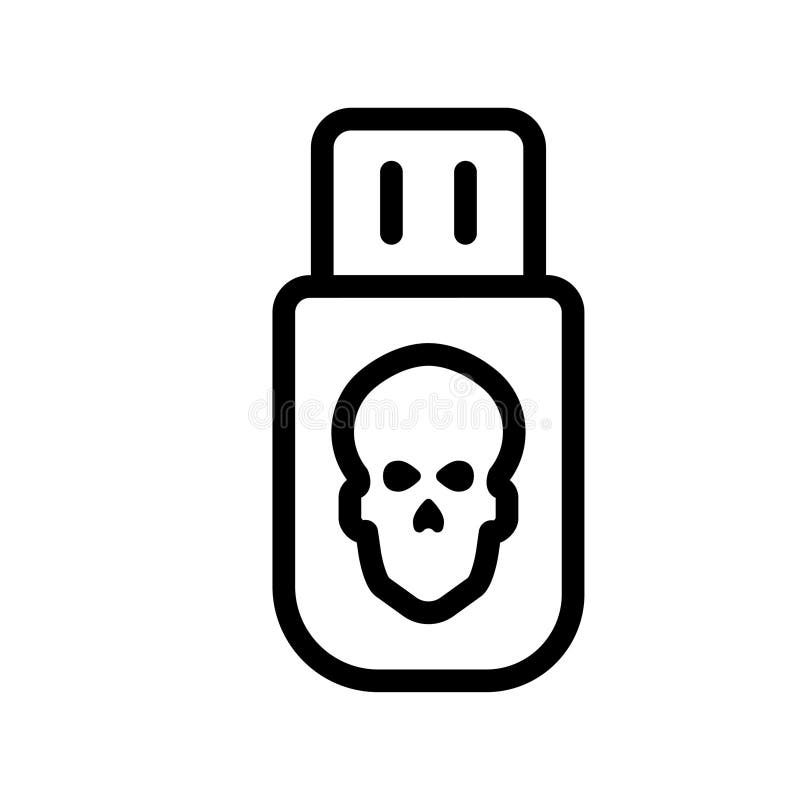 USB Virus Icon stock illustration. Illustration of vector - 365646893