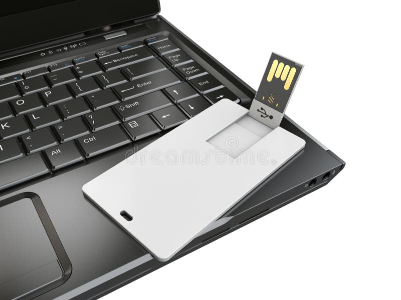 Usb Visit Card Mockup on the Notebook, 3d Illustration Stock Image ...