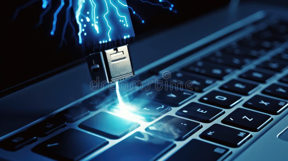 Usb vulnerable data stock illustration. Illustration of exposure ...