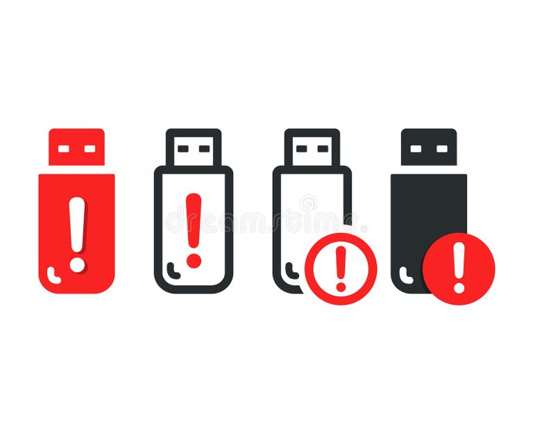 Usb Warning Icon. Illustration Vector Stock Vector - Illustration of ...