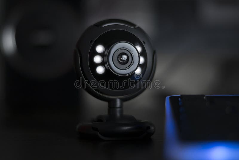 Usb Web Camera Webinar Conference Call Stock Image - Image of ...