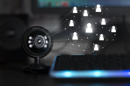 Usb Web Camera Webinar Conference Call Stock Image - Image of ...