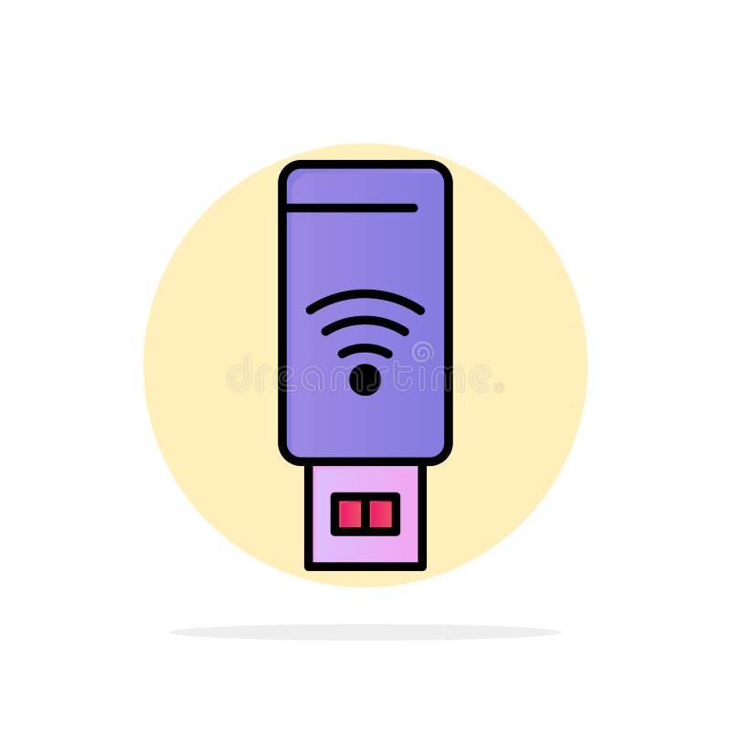 Usb, Wifi, Service, Signal Abstract Circle Background Flat Color Icon ...