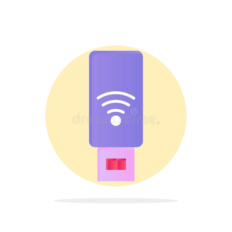 Usb, Wifi, Service, Signal Abstract Circle Background Flat Color Icon ...