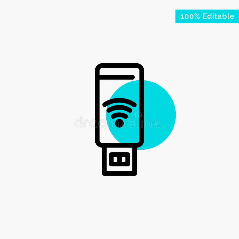 Usb, Wifi, Service, Signal Turquoise Highlight Circle Point Vector Icon ...