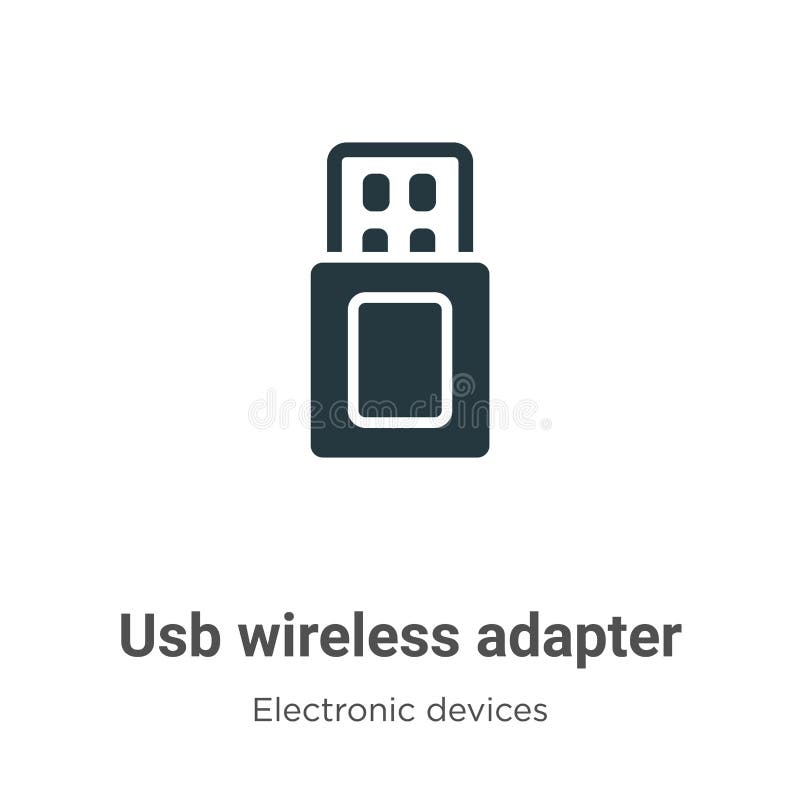 Usb Wireless Adapter Vector Icon on White Background. Flat Vector Usb ...