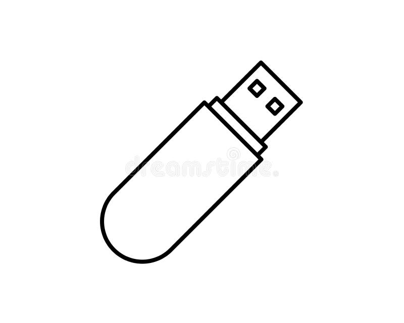 USB Wireless Receiver Icon - Vector Minimal USB Wi-Fi Adapter Concept ...